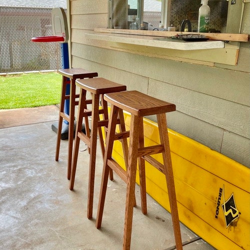 Wood Bar Stools Counter Height Stool Custom Height Kitchen - Etsy