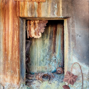 Fine Art Photograph of a Colorful Rusty Old Door Opening at Abandoned ...