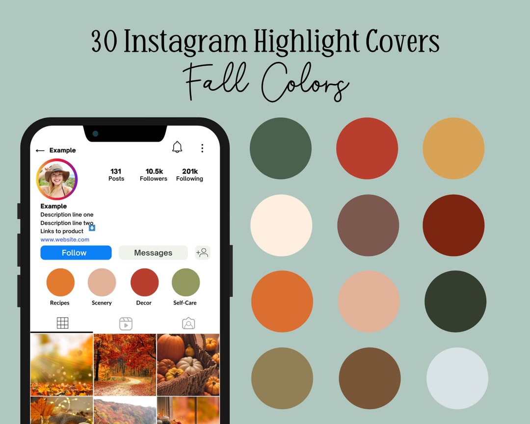 Fall Color Instagram Highlight Covers Cozy Autumn Palette Social Media ...