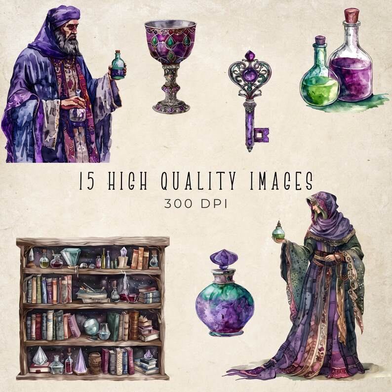 Alchemy Clipart Transparent PNG Apothecary Mystical Magical Digital ...