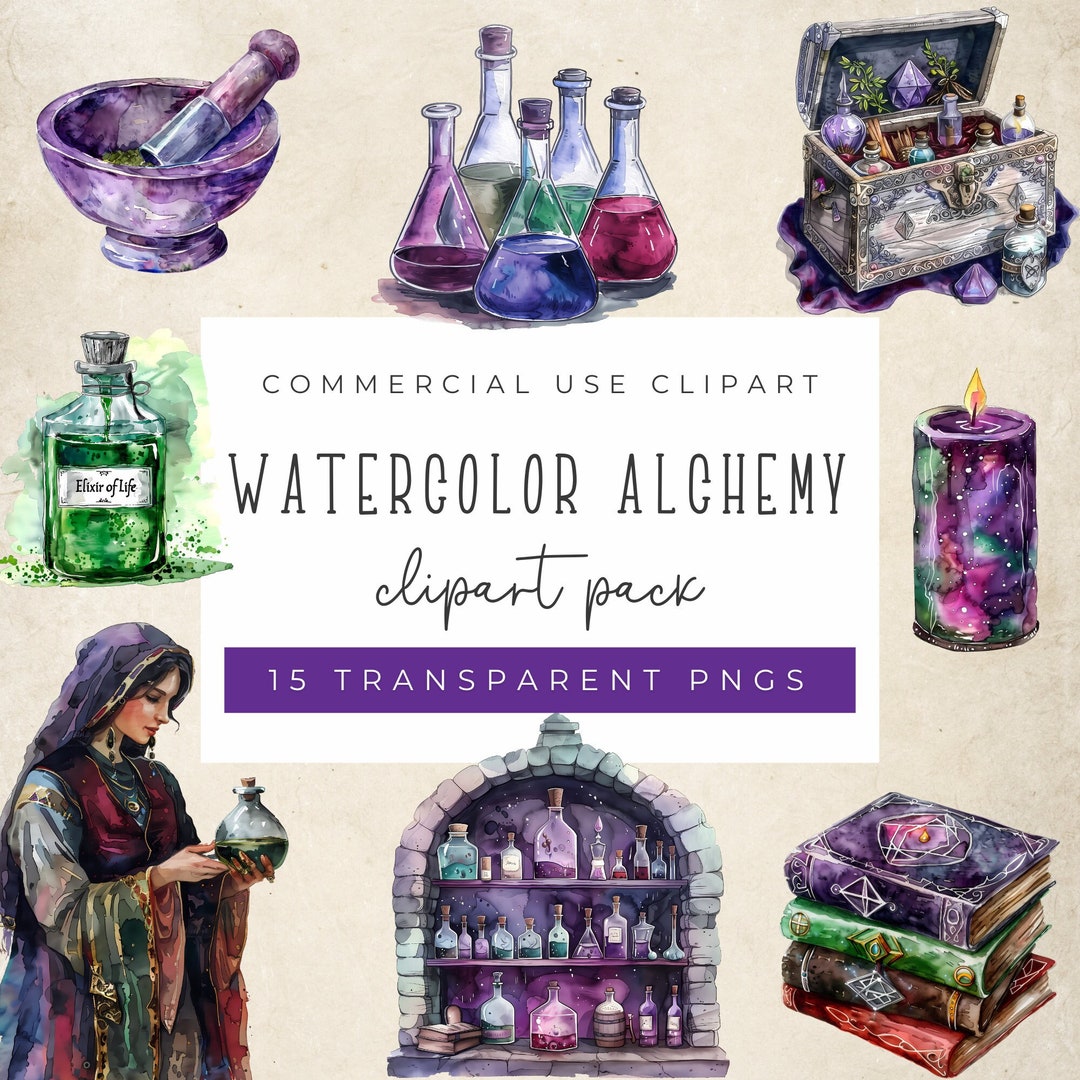 Alchemy Clipart Transparent PNG Apothecary Mystical Magical Digital ...
