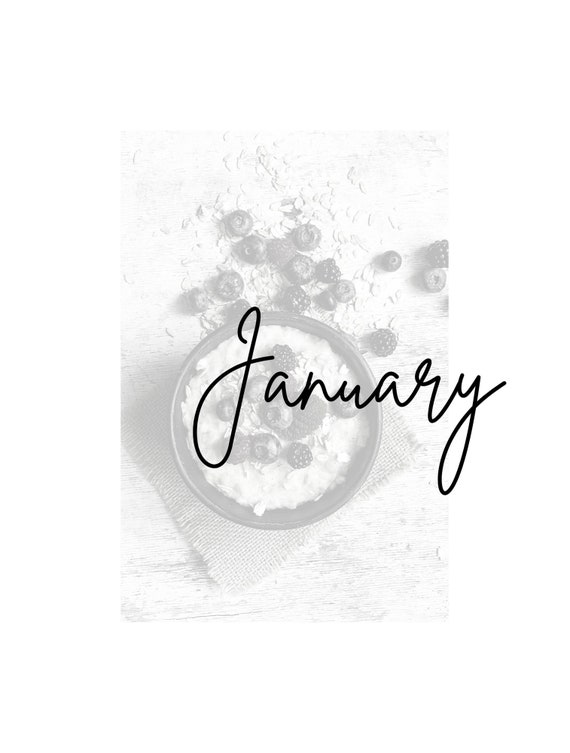 January Food Dashboard printable Personal Size | Etsy
