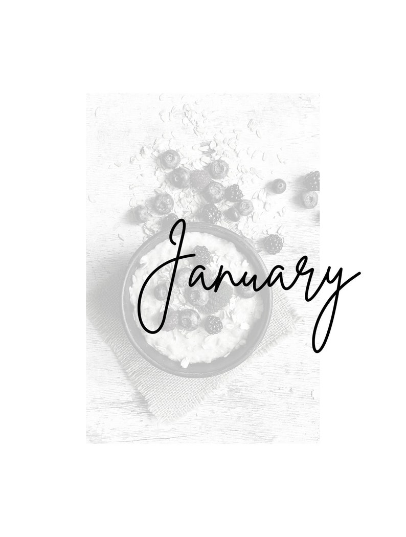 January Food Dashboard (printable) | Personal Size - Etsy