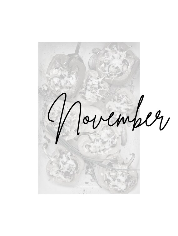 November Food Dashboard printable Classic HP Size | Etsy