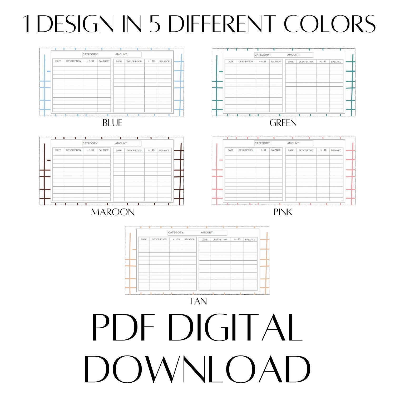 Messy Grid Cash Envelopes (printable) - Etsy