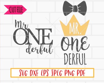 Mr. One-derful SVG cutting file ai dxf and png Instant | Etsy