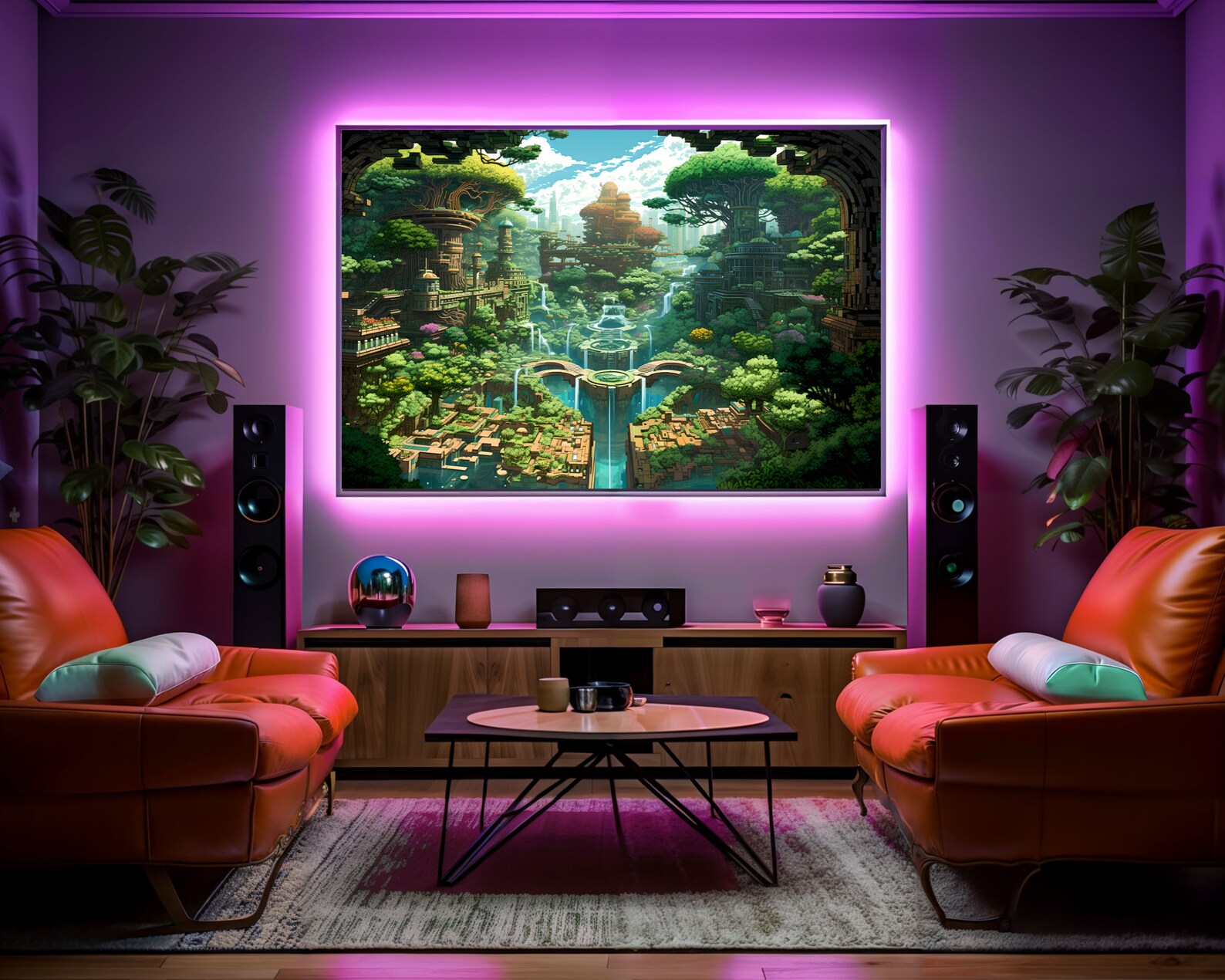 8 Bit Pixel Art Poster Gamer Room Wall Retro Futurism Poster Solarpunk ...