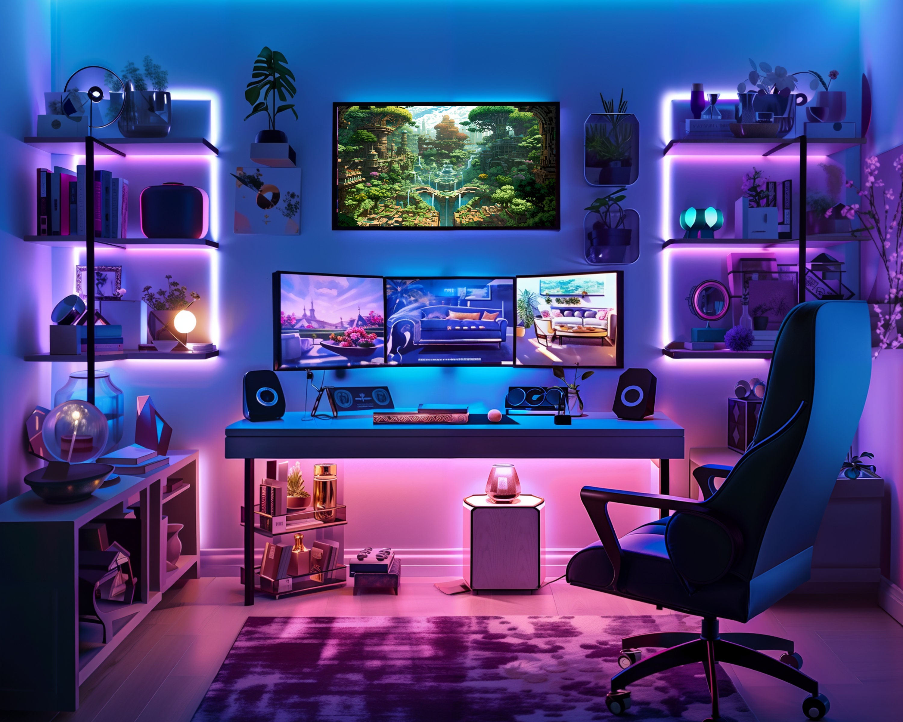 8 Bit Pixel Art Poster Gamer Room Wall Retro Futurism Poster Solarpunk ...