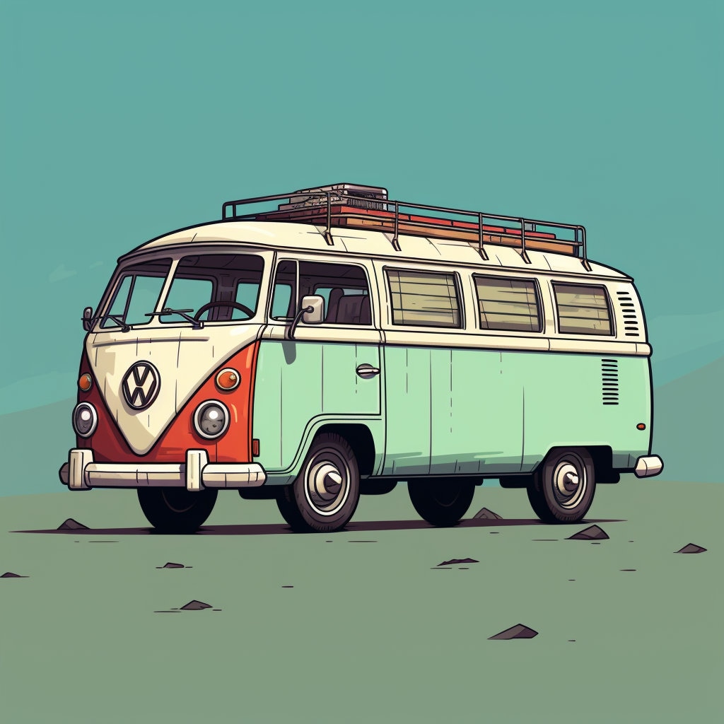 Retro VW Van Print, Classic Car Art, Vintage Surf Printable, Girl Boy ...