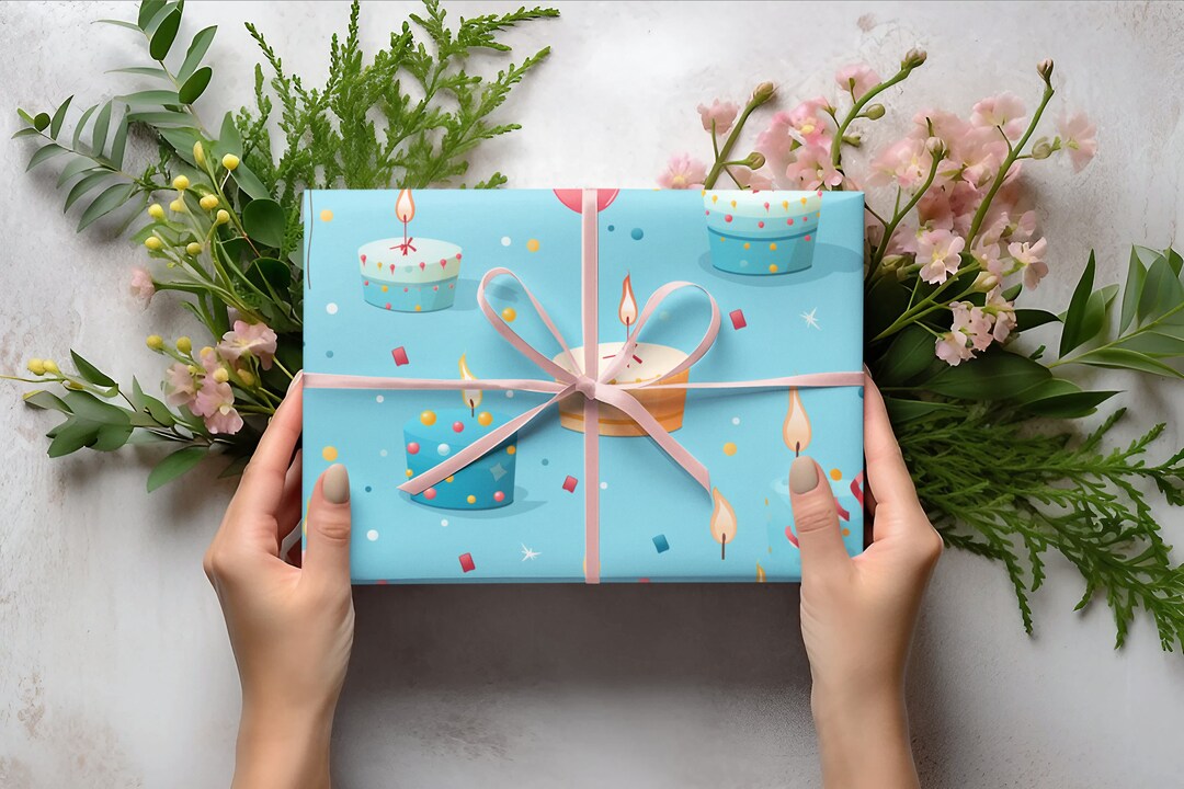 Birthday Gift Wrap Paper Boys Birthday Gift Girls Birthday Gift Wrap ...