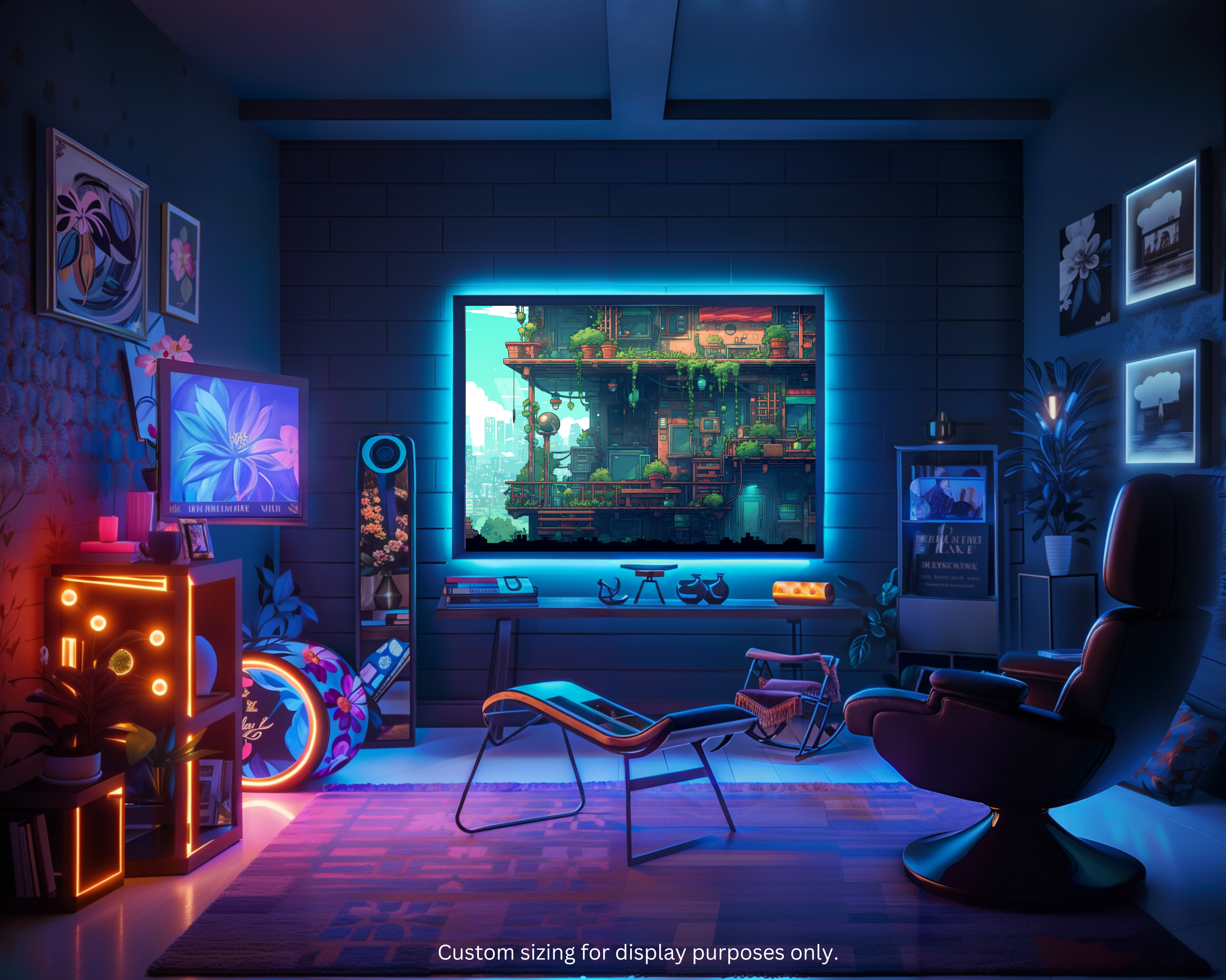 8 Bit Pixel Art Retro Futurism Art Solarpunk Futuristic Wall Art Green ...