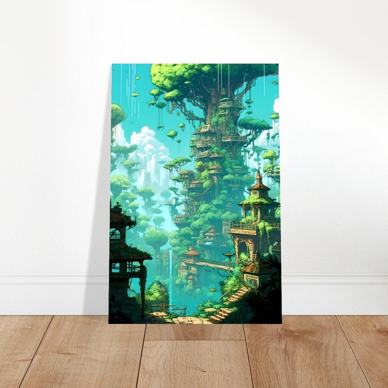Pixel Art Poster, Growth, Solarpunk Collection, 8-bit, Nostalgic Wall ...