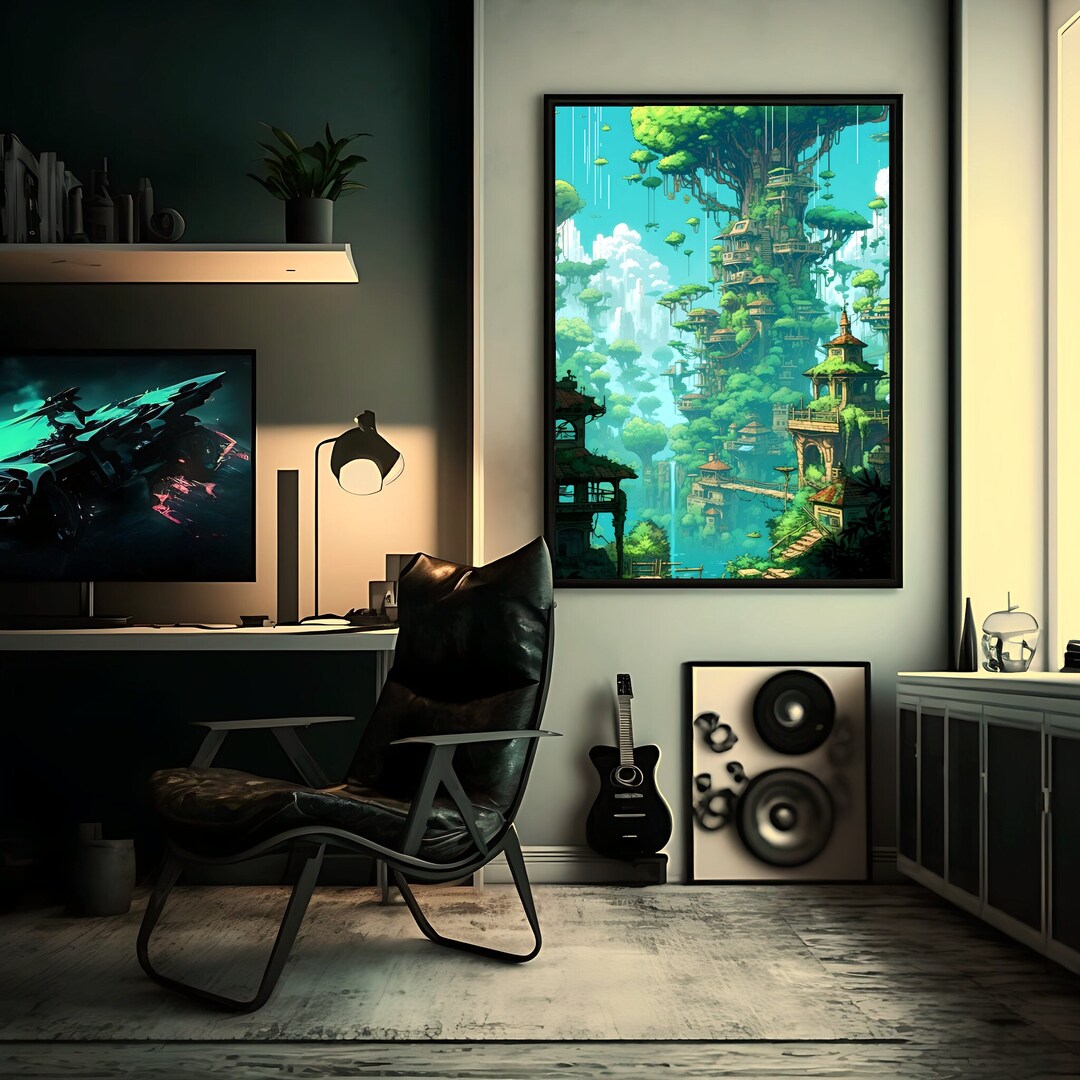 Pixel Art Poster, Growth, Solarpunk Collection, 8-bit, Nostalgic Wall ...