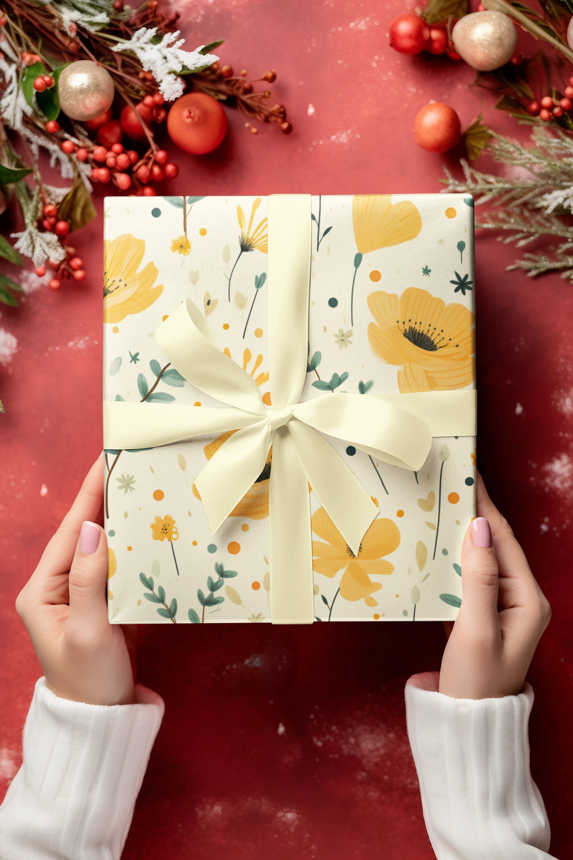 Floral Gift Wrap Fun Wrapping Paper Gift Wrap for Her Chic Wrapping ...