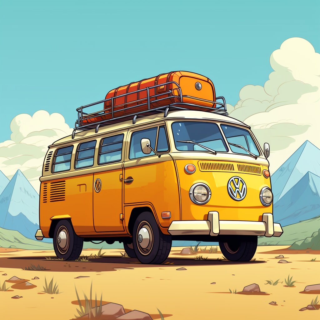 Retro VW Van Print, Classic Car Art, Vintage Surf Printable, Girl Boy ...