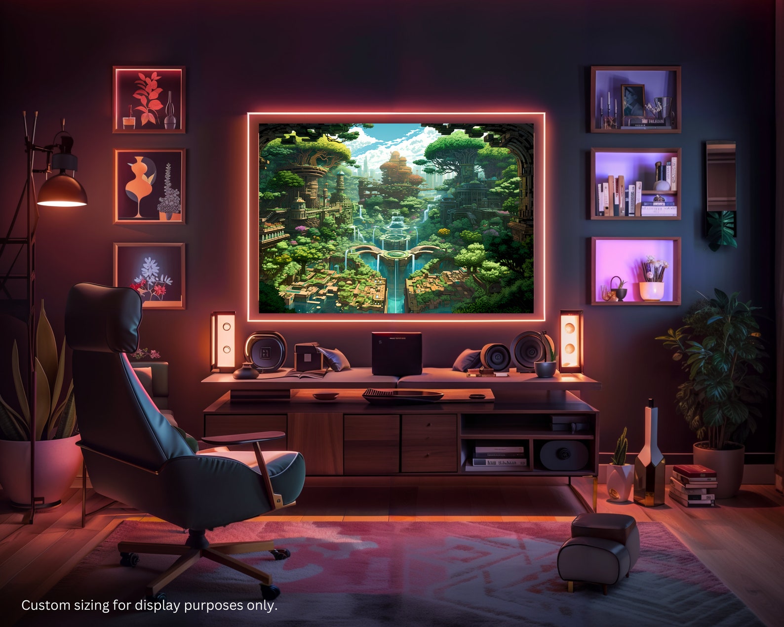 8 Bit Pixel Art Poster Gamer Room Wall Retro Futurism Poster Solarpunk ...