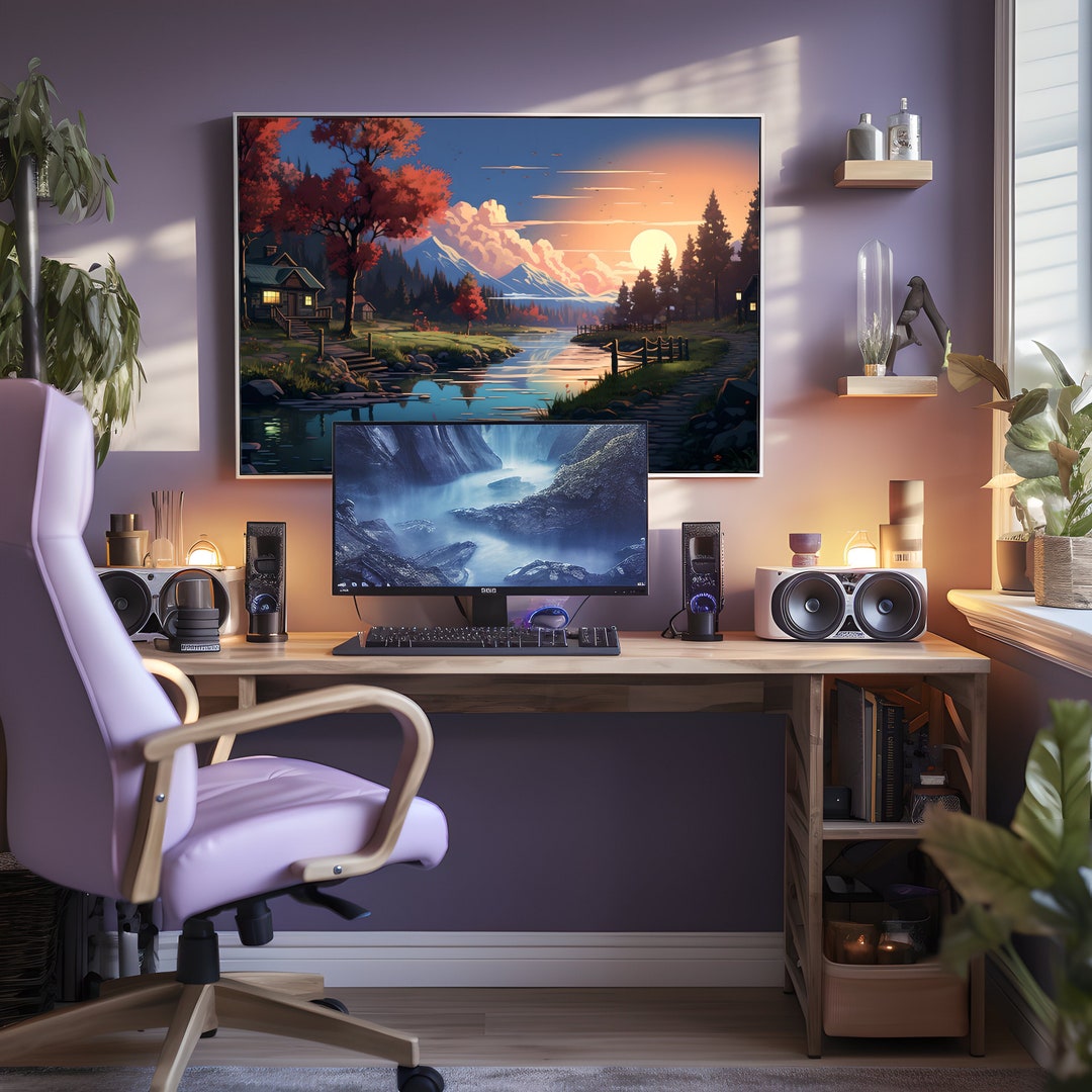 Pixel Art Poster Lofi Lake Art Print Lofi Aesthetic Gamer Room Wall ...