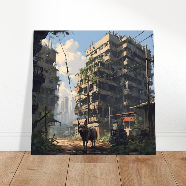 Dystopian Landscape Art, Overgrown, Dystopian Art, Wall Art, Modern Art ...