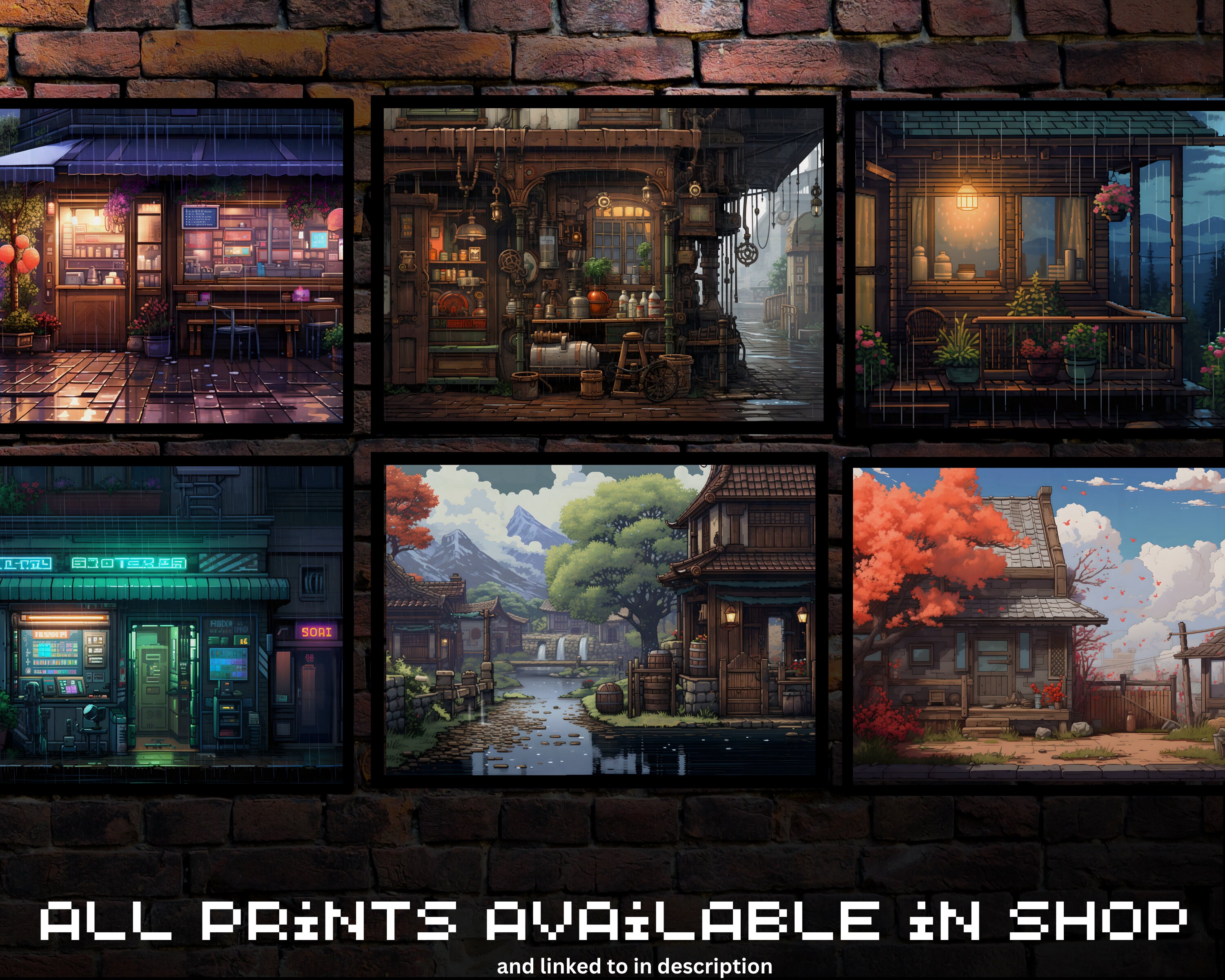 8 Bit Pixel Art Lofi Street Art Print Lofi Art Nostalgic Wall - Etsy