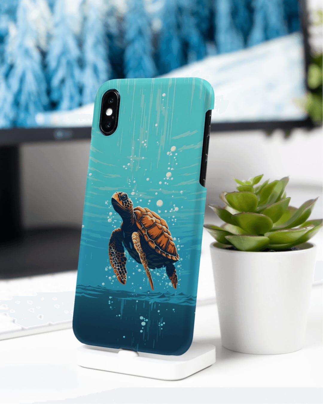 Unique Pixel Art iPhone Case, Sea Turtle, Underwater Seaturtle, Nature ...