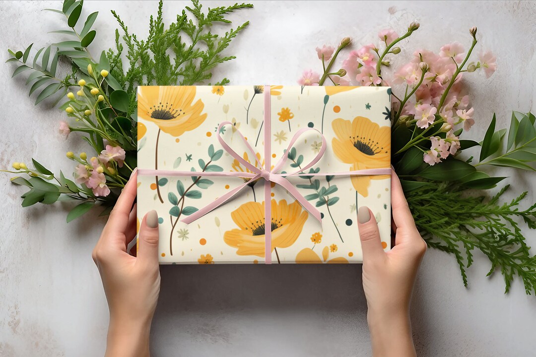 Floral Gift Wrap Fun Wrapping Paper Gift Wrap for Her Chic Wrapping ...