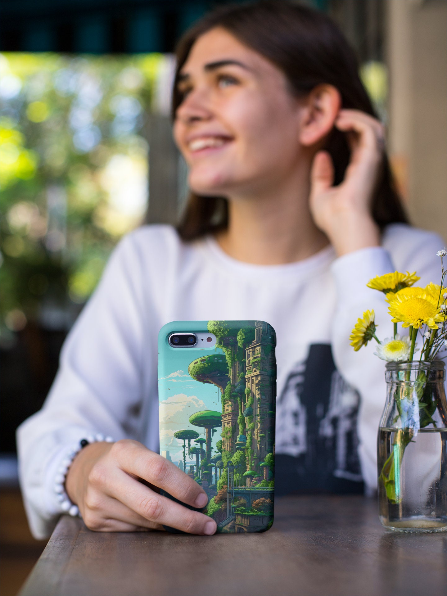 8-bit Pixel Art Solarpunk Phone Case, Tree House, Artsy Video Game ...