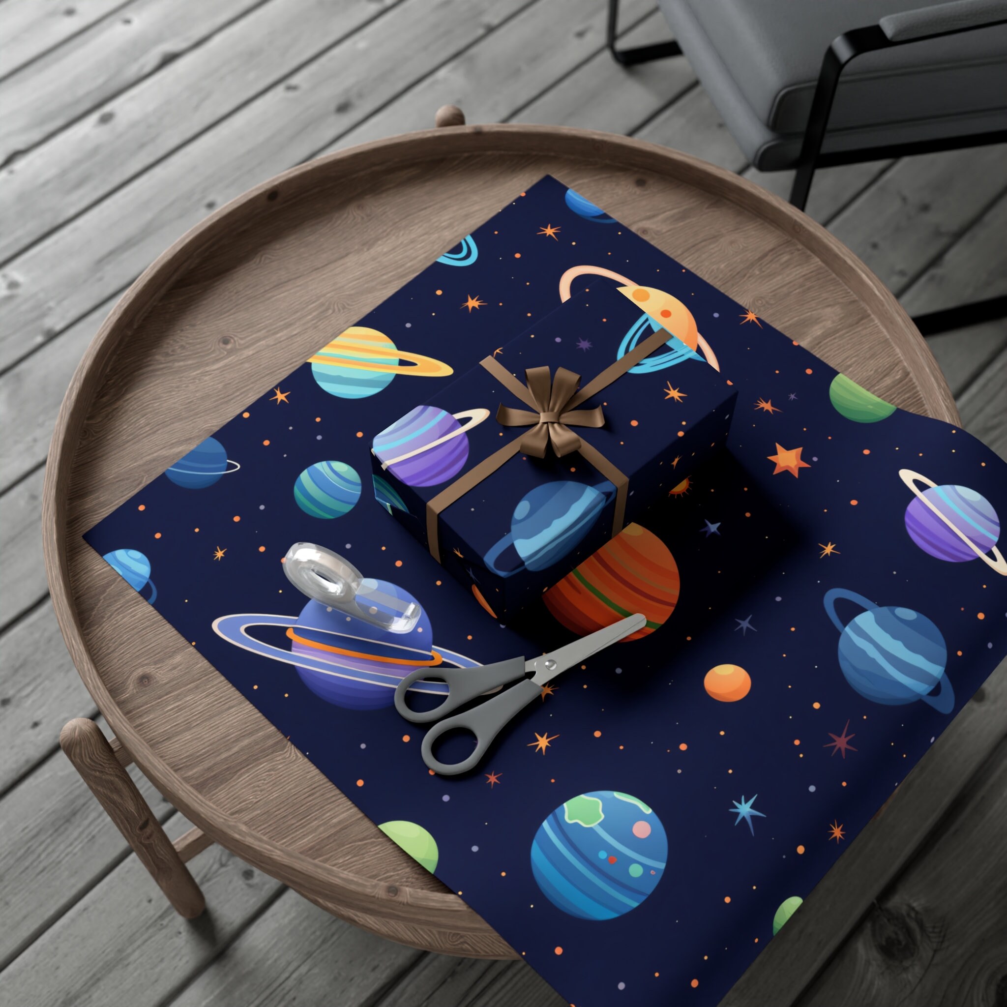 Space Themed Gift Wrap Paper Boys Birthday Gift Girls Birthday Gift ...