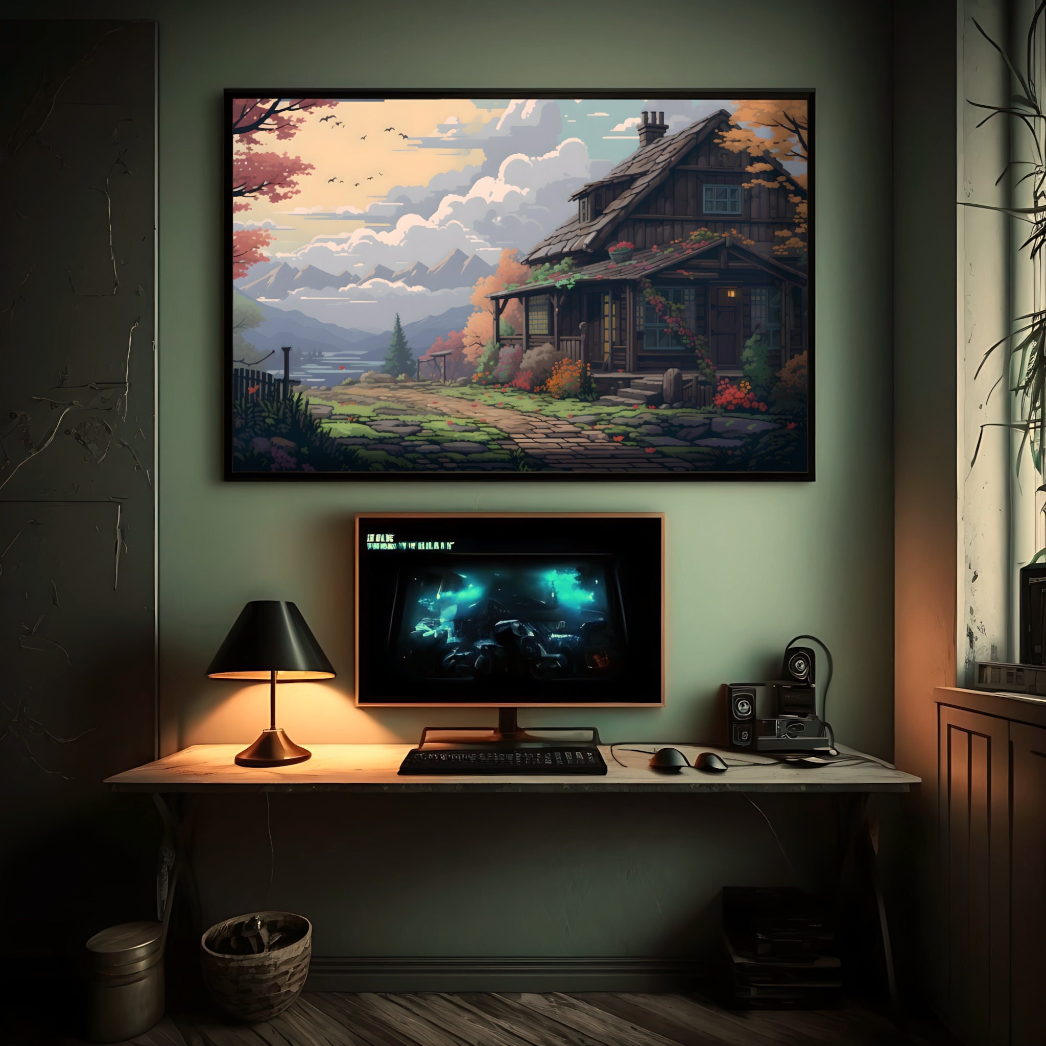Pixel Art Poster Gamer Room Wall Cozy Gaming Art Anime - Etsy