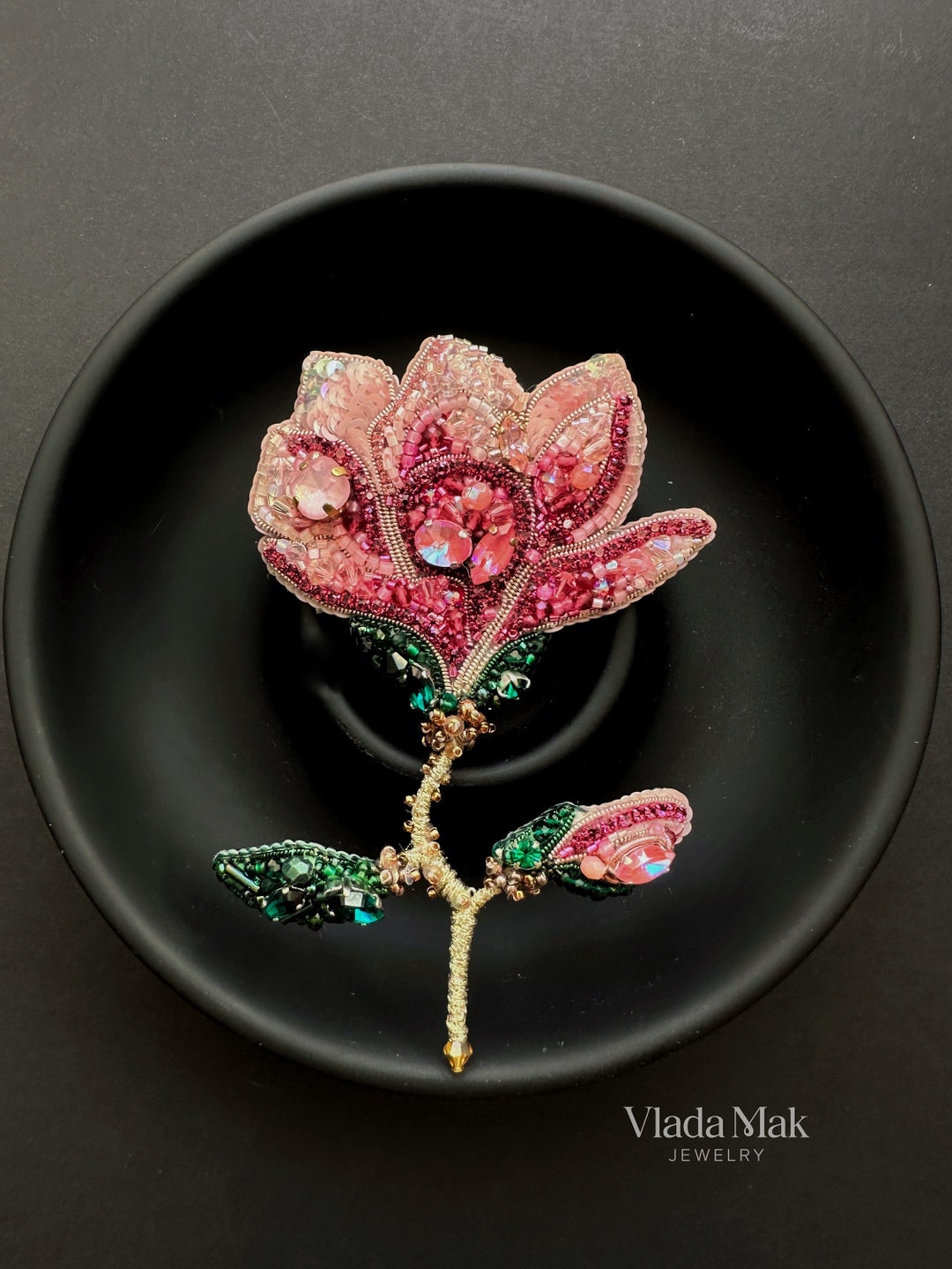 Magnolia Flower Brooch Embroidery Spring Tropical Brooch Boho Style ...