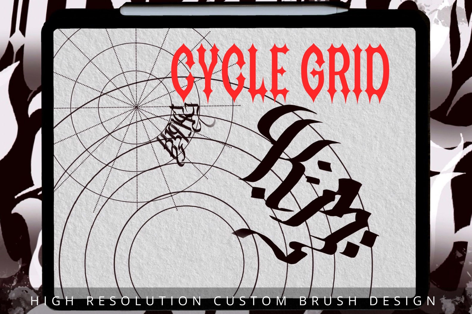 Calligraphy Tattoo, Calligraphy Grids, Brushes for Procreate, Calligraphic Circles, Shape ...