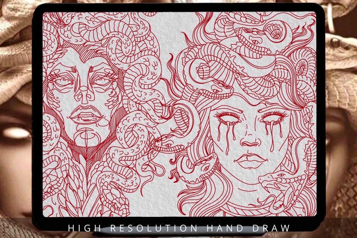 Medusa Tattoo Tattoo Design Snake Tattoo Woman Tattoo - Etsy