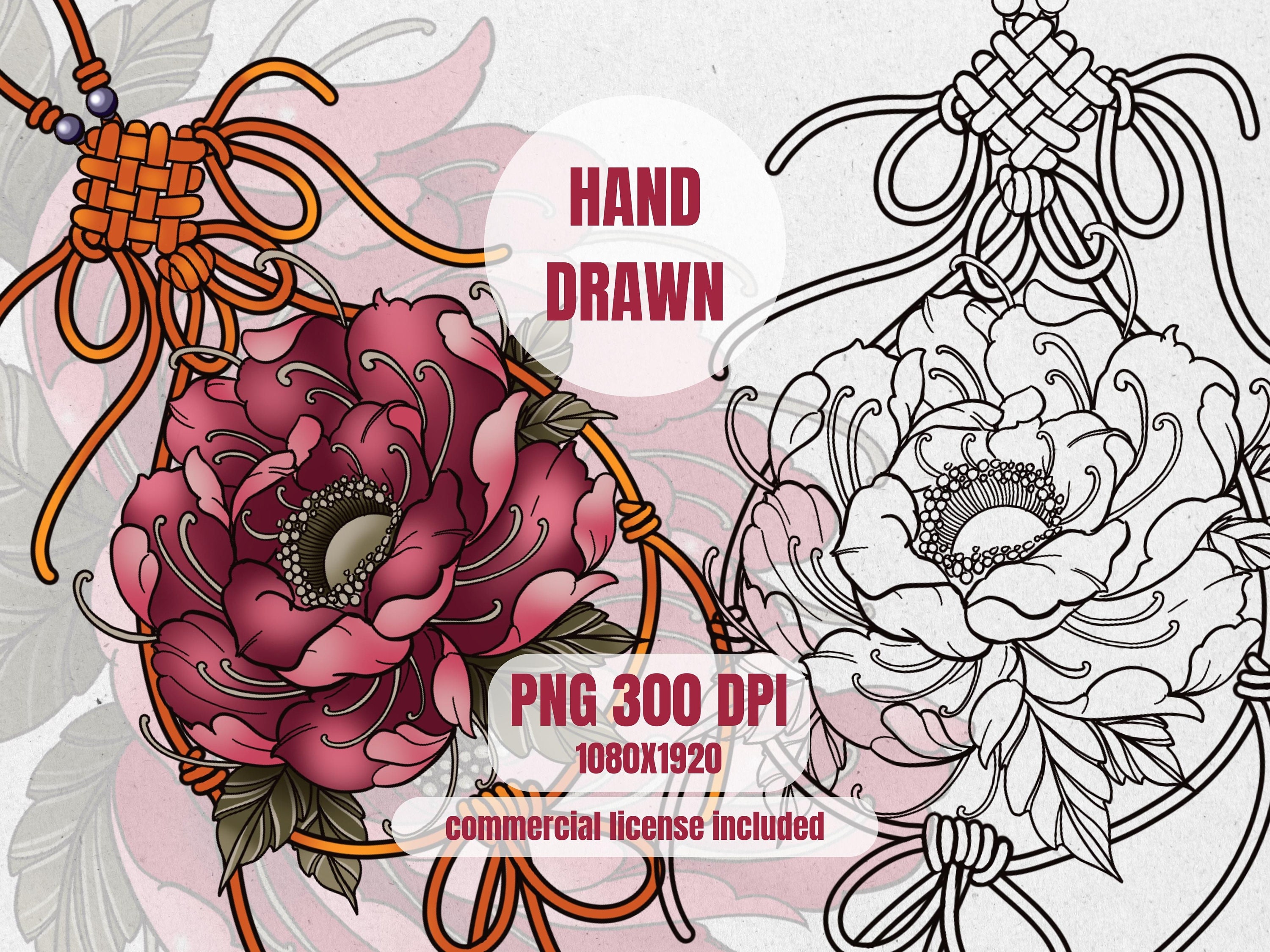 Neo Traditional Flower Drawing