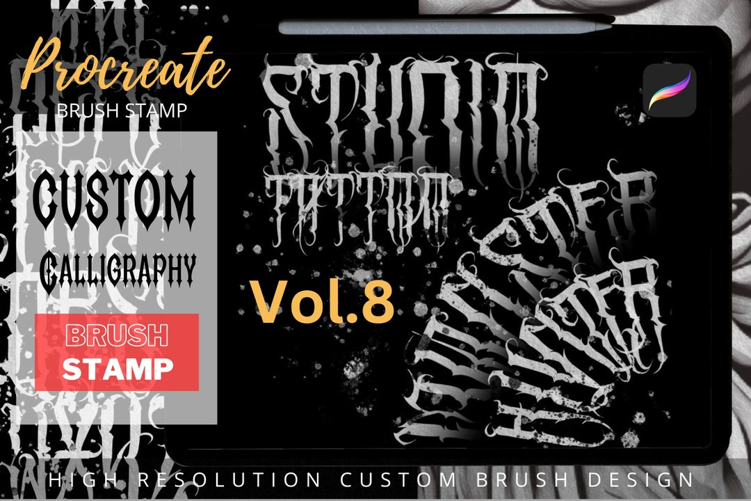 Procreate Calligraphy Brush, Calligraphy Tattoo, Calligraphy Grids, Brushes Procreate ...