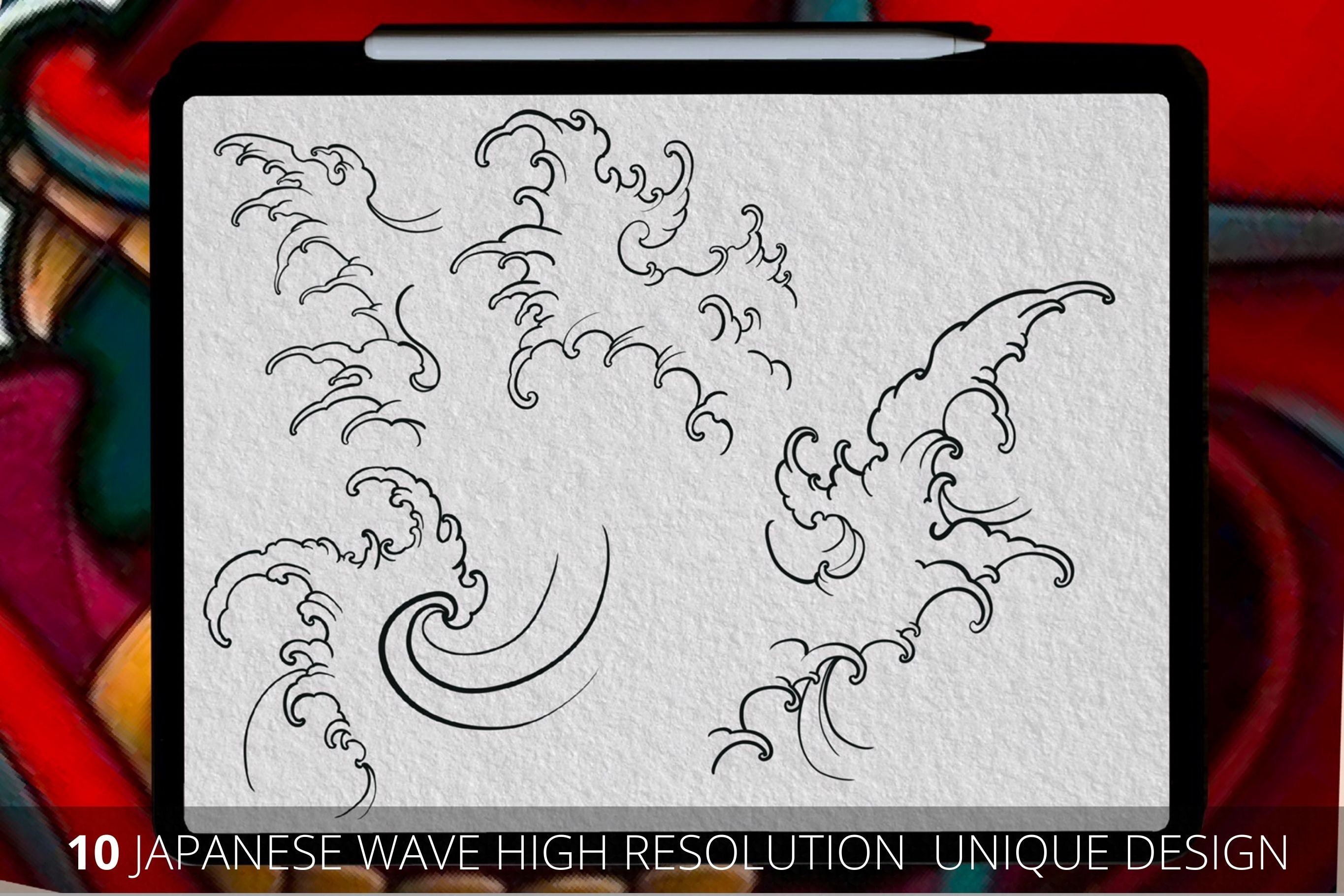 Japanese Finger Waves Drawing