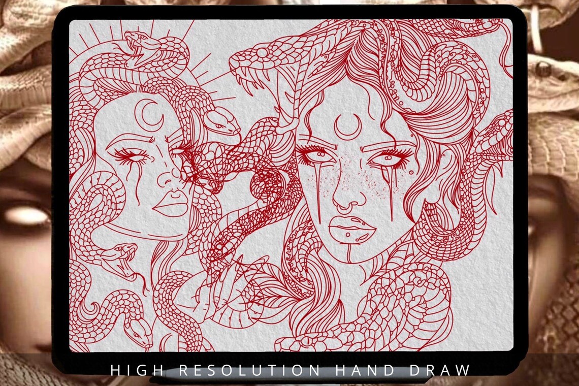 Medusa Tattoo Tattoo Design Snake Tattoo Woman Tattoo - Etsy