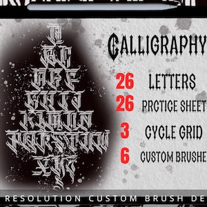 Procreate Calligraphy Brush, Calligraphy Tattoo, Calligraphy Grids, Brushes Procreate ...