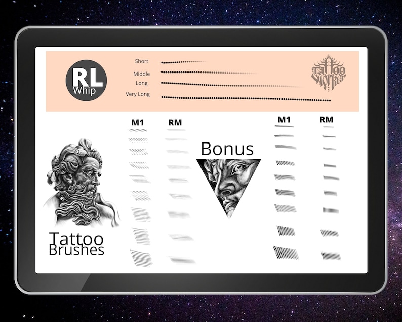 Procreate Tattoo Brushes | Procreate Tattoo Brush | Tattoo Needles ...