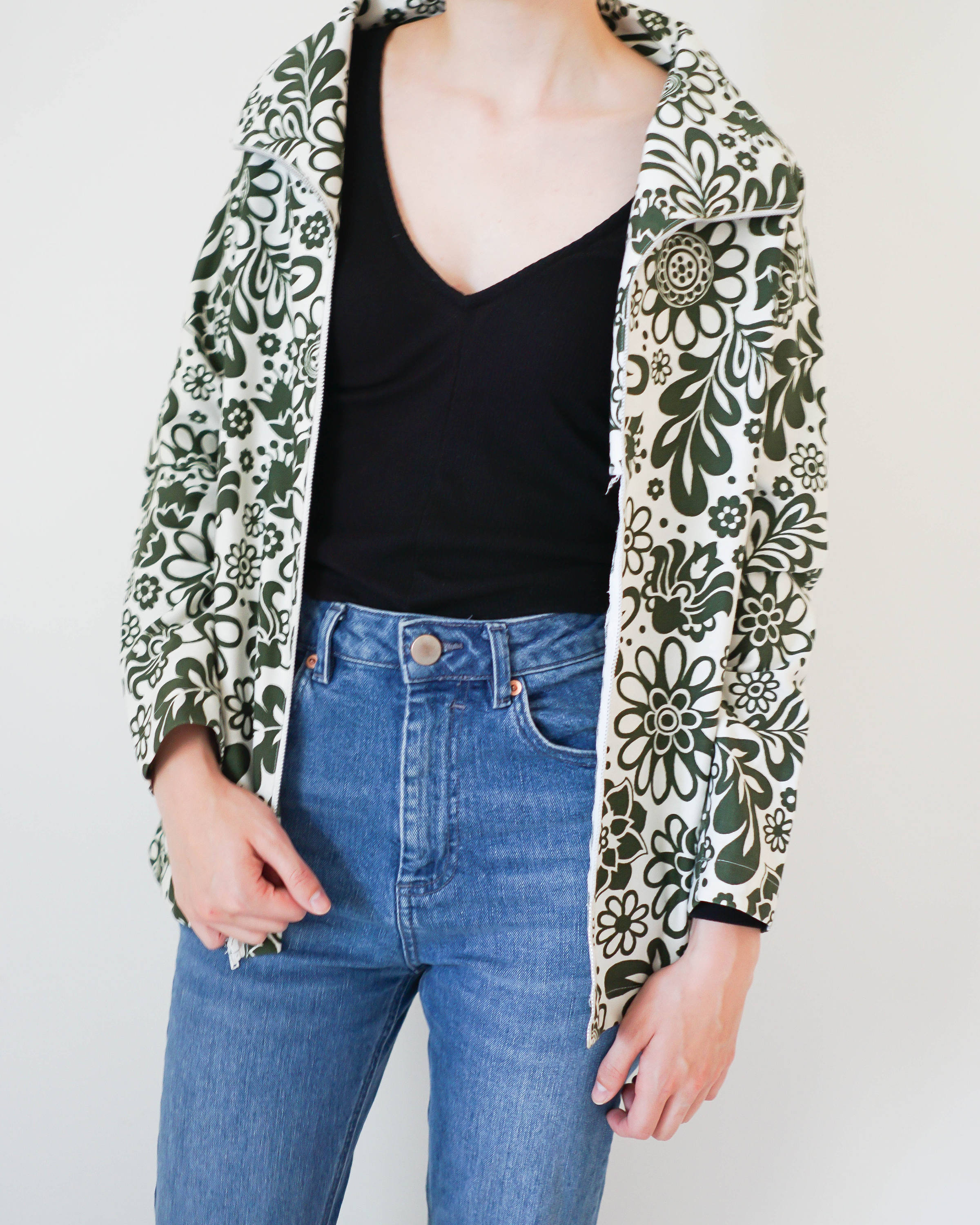 60s Clothing / Vintage Jacket / Vintage Floral Jacket / Green Floral ...