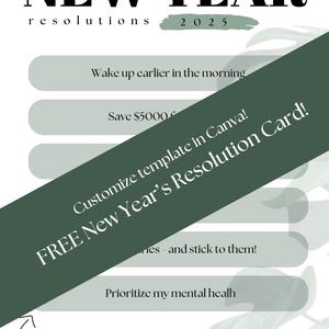 Vision Board Bingo Card - FREE New Year's Resolution Card Included - Etsy