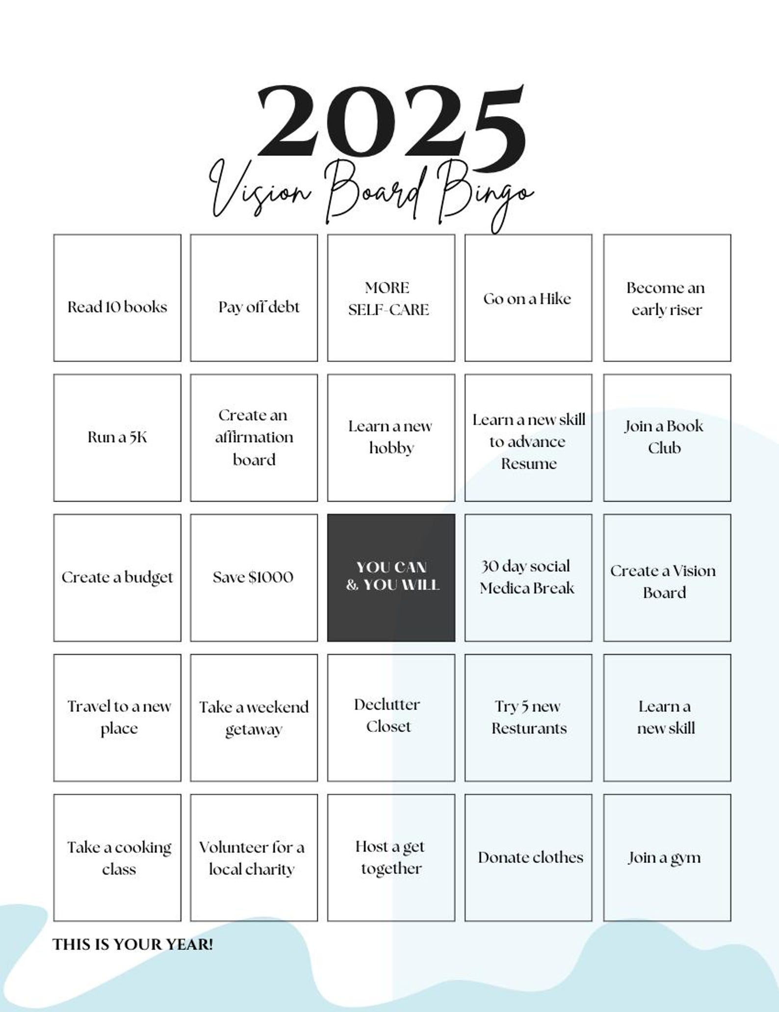 2025 Vision Board Bingo - Etsy