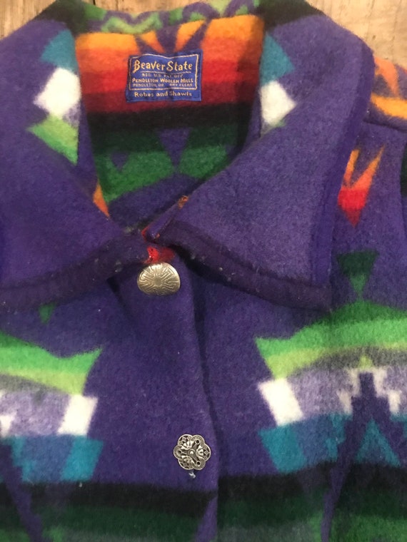 70's Pendleton Blanket Coat Handmade XS Small Purple … - Gem