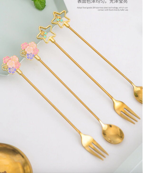 Kitchen & Dining Sakura Spoon Sakura Fork Magical Aesthetic Wand Spoon ...