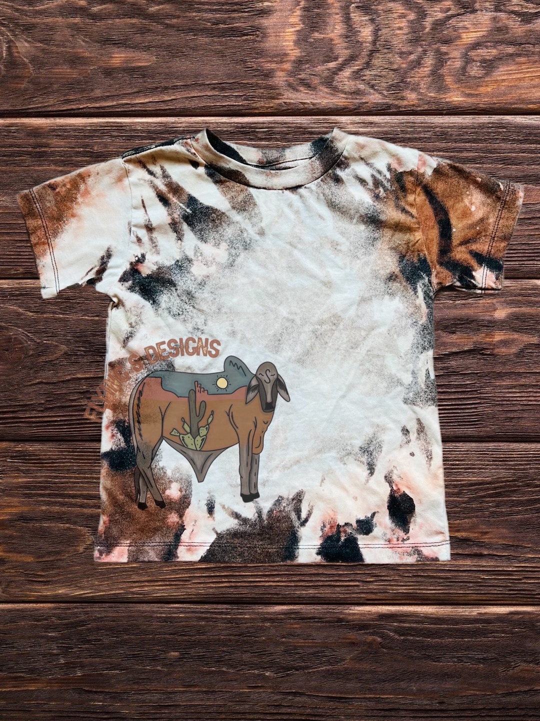 Bleach Cowhide Youth Shirt Mock Up-cowhide Mockup- Bleach Cowhide-cow ...