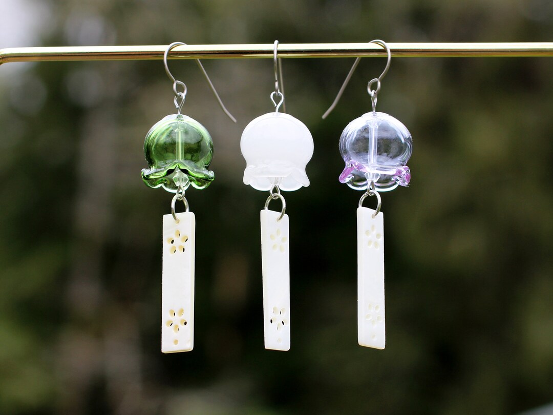 Japanese Wind Chime Earrings With Nickel Free Titanium Hook ...