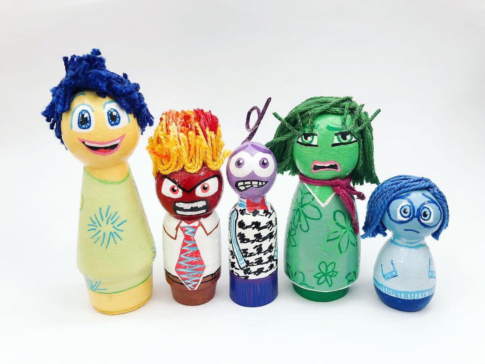 Handmade Inside Out Peg Dolls Inside Out Pixar Disney - Etsy
