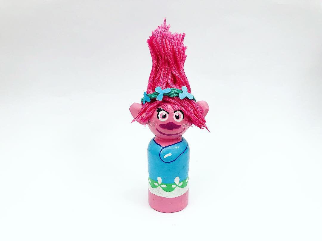 Princess Poppy Peg Doll With Hair, Trolls Gift Ideas, Mother's Day ...
