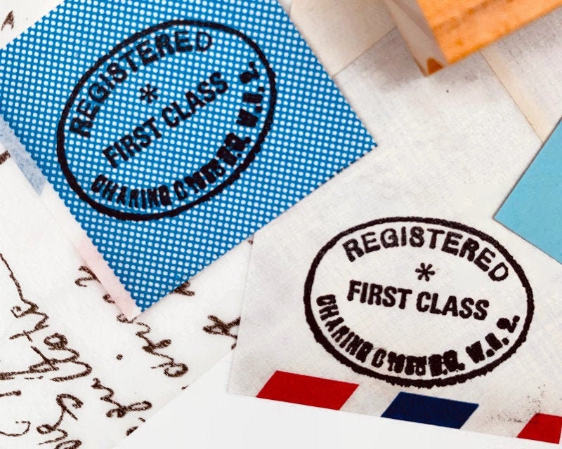 Registered First Class Post Office Mail Stamp Vintage | Etsy