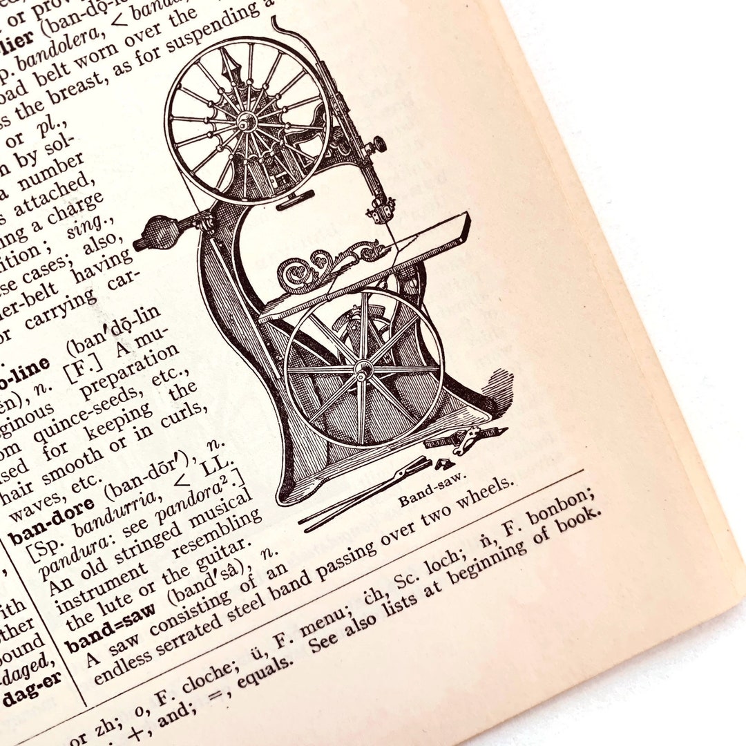 Set of Vintage Illustrated Dictionary Pages, Ephemera, Book ...