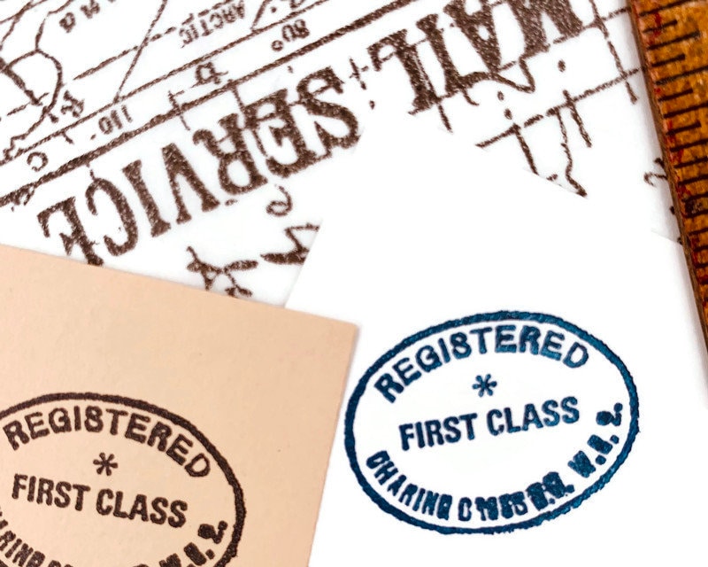 Registered First Class Post Office Mail Stamp Vintage | Etsy