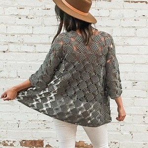 PDF Crochet Pattern for the Webwork Cardigan - Crochet Sweater ...